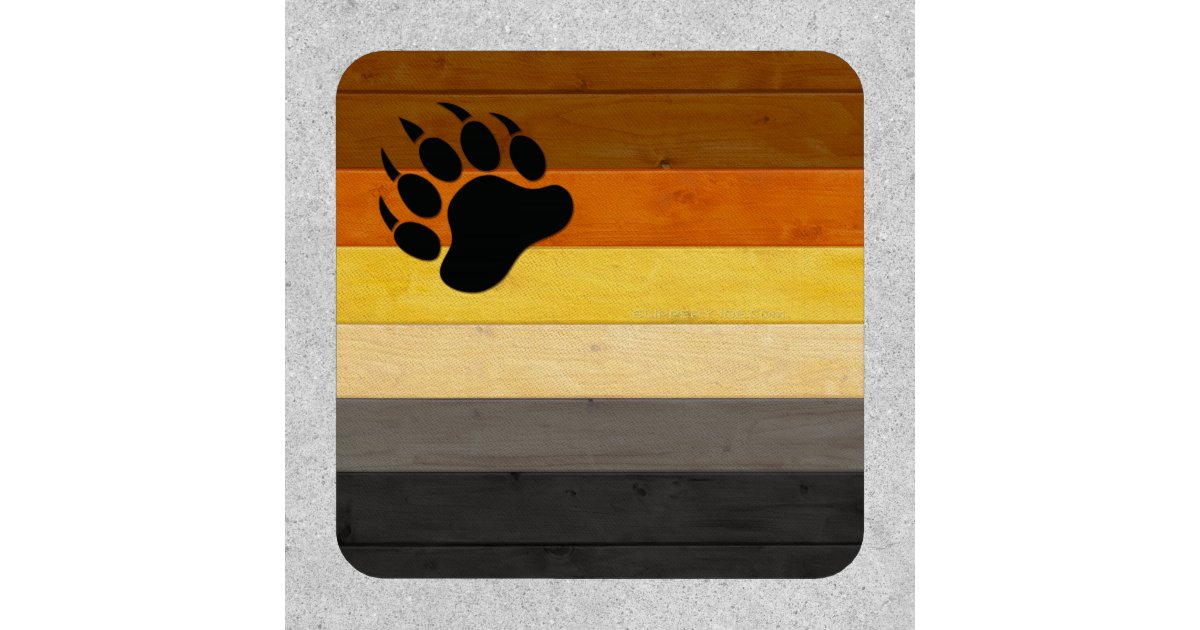 SlipperyJoe's Bear Pride flag wooden floor texture Patch | Zazzle