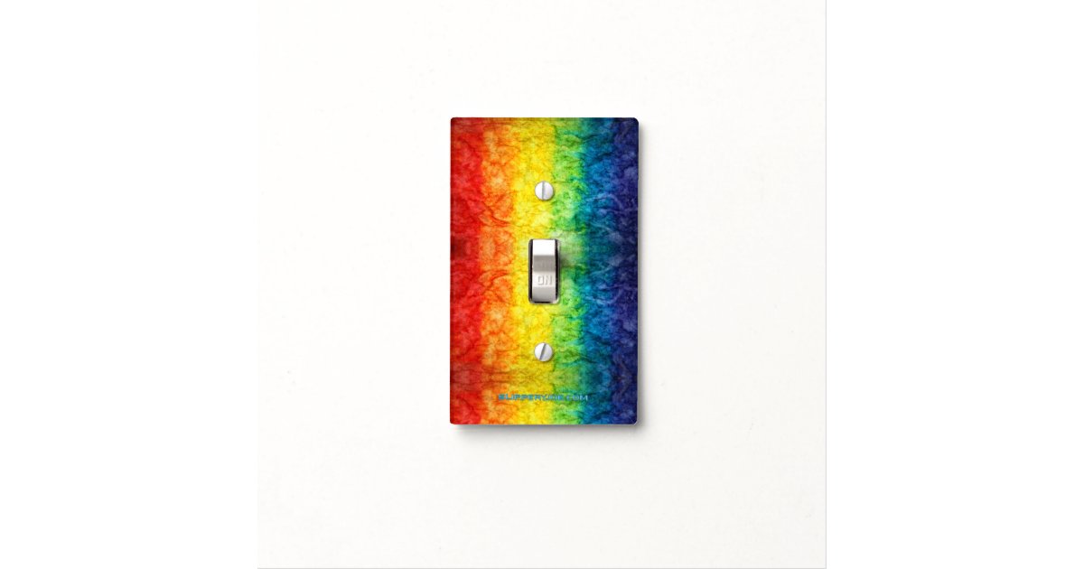SlipperyJoe's gay pride flag rainbow colors tie-dy Light Switch Cover ...