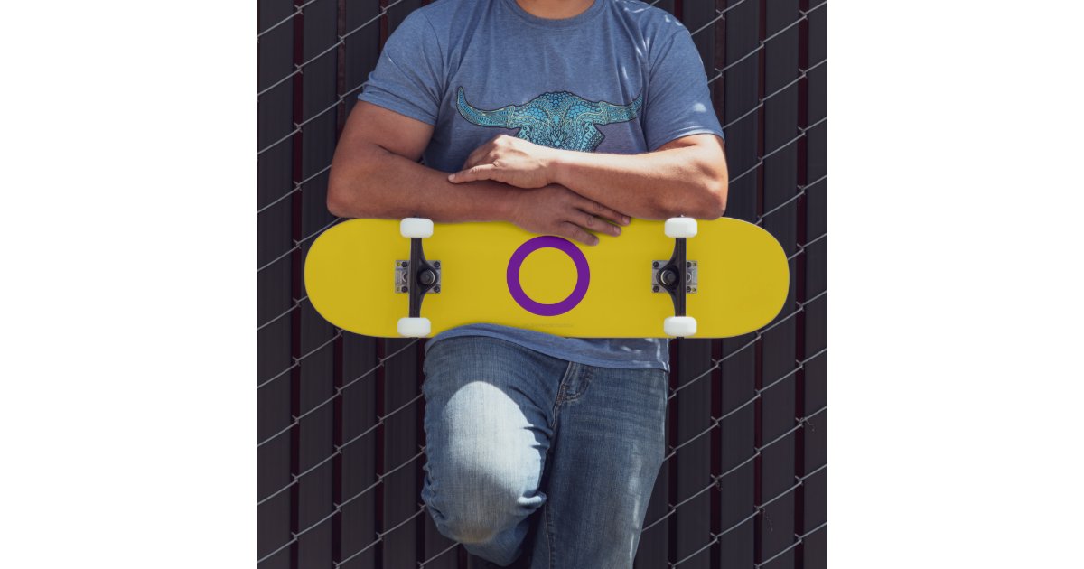Slipperyjoes Intersex Pride Flag Yellow Backgroun Skateboard Zazzle