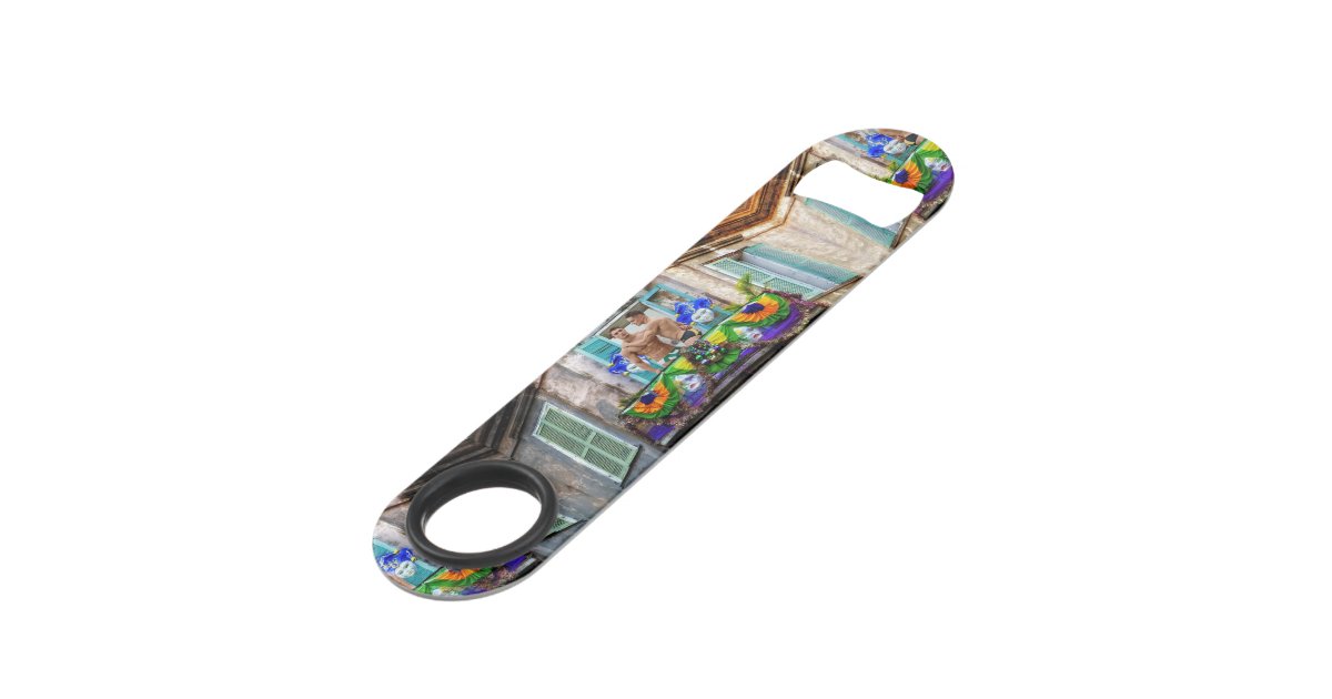 SlipperyJoe's Mardi Gras Men purple gold green bal Bar Key | Zazzle