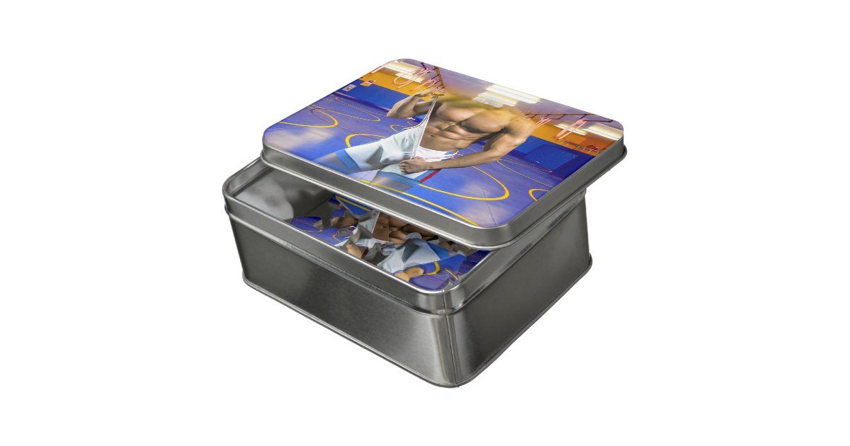 SlipperyJoe's muscular man bulge six-pack gym trai Jigsaw Puzzle | Zazzle