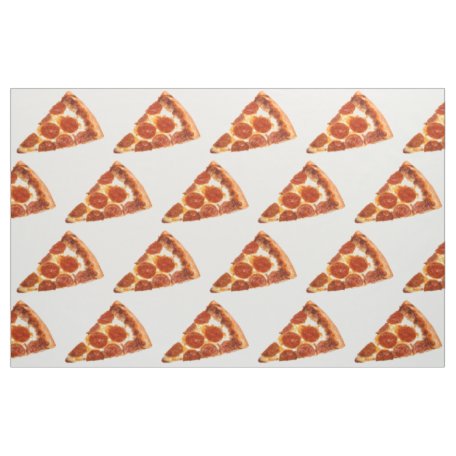 Pepperoni Cheese Pizza Pattern Fabric | Zazzle