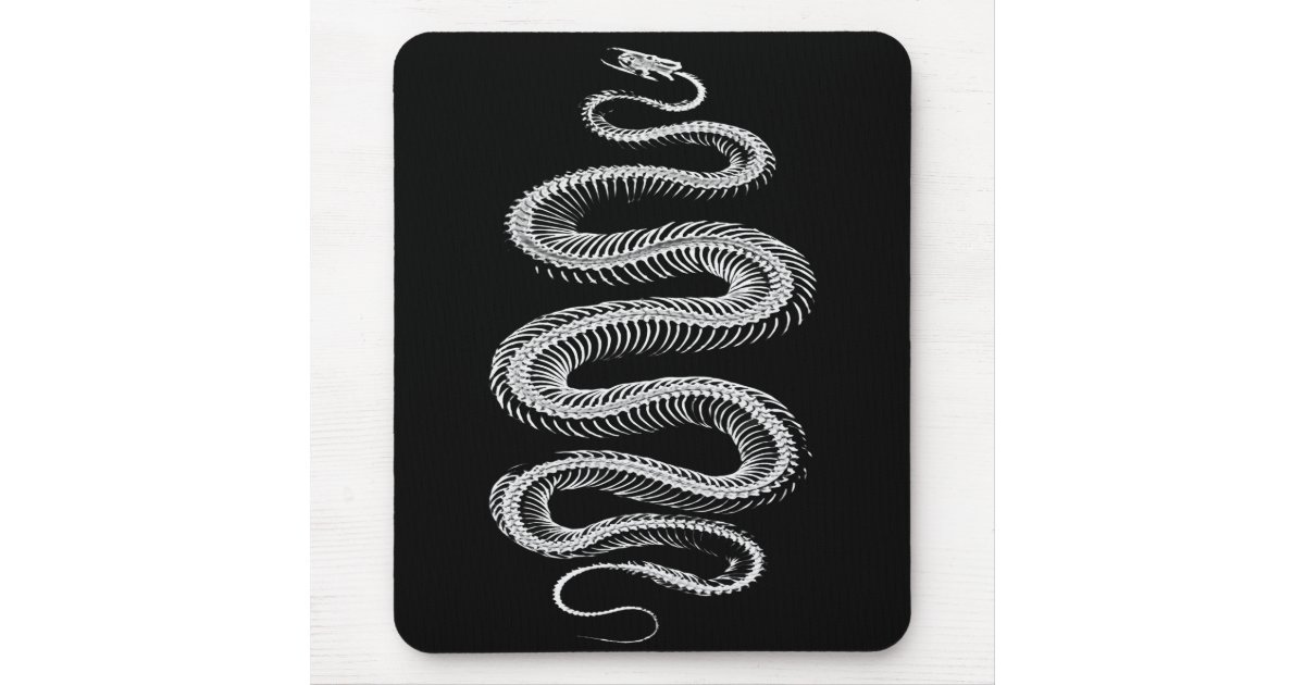 Slithering Snake Skeleton Mouse Pad | Zazzle