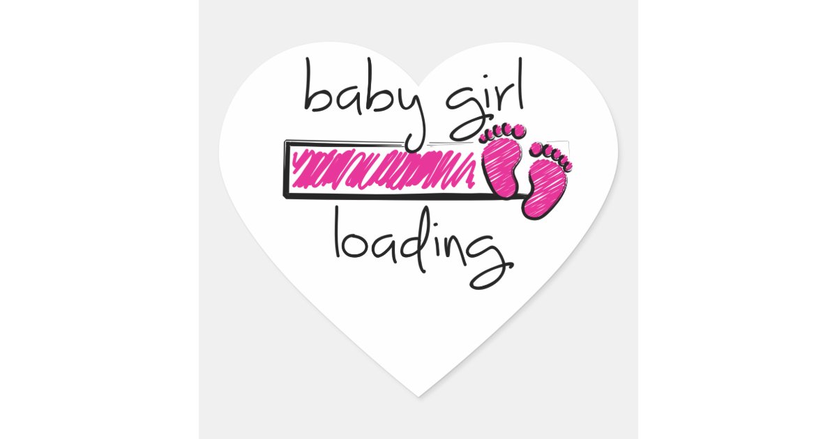 Slogan baby girl is loading. heart sticker | Zazzle