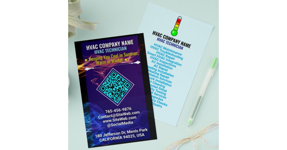 Slogan, Logo & QR Code | Heating and Cooling HVAC Flyer | Zazzle