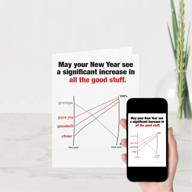 Slopegraph Holiday Card for Data Nerds | Zazzle