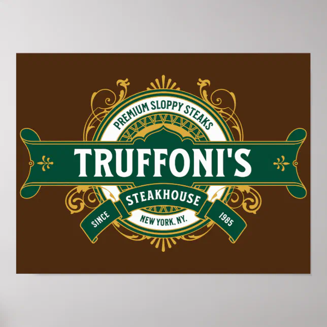 Sloppy Steaks at Truffoni's Poster | Zazzle