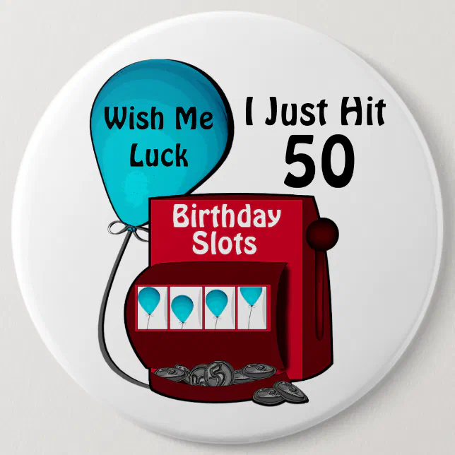 Slot Machine 50th Birthday Button | Zazzle