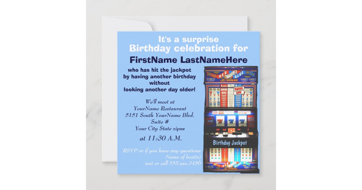 Slot Machine Birthday Party Invitation | Zazzle