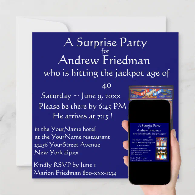 Slot Machine Birthday Party Winner Invitation | Zazzle