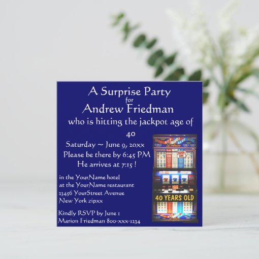 Slot Machine Birthday Party Winner Invitation | Zazzle