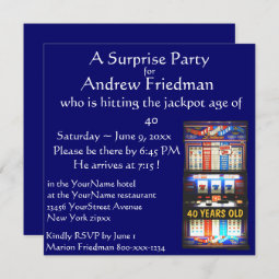 Slot Machine Birthday Party Winner Invitation | Zazzle