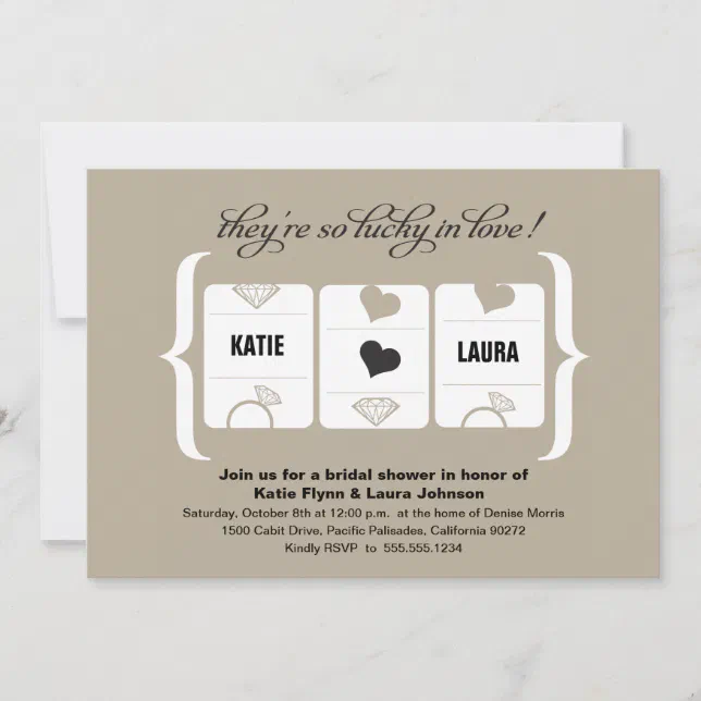 Slot Machine Bridal Shower Invitation | Zazzle