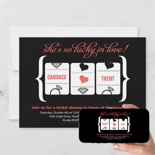 Slot Machine Bridal Shower Invitation | Zazzle