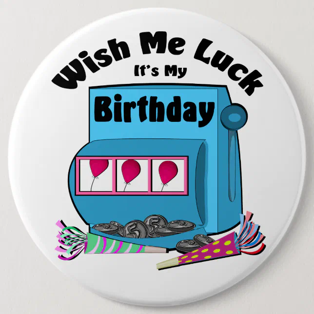 Slot Machine Casino Birthday Button | Zazzle