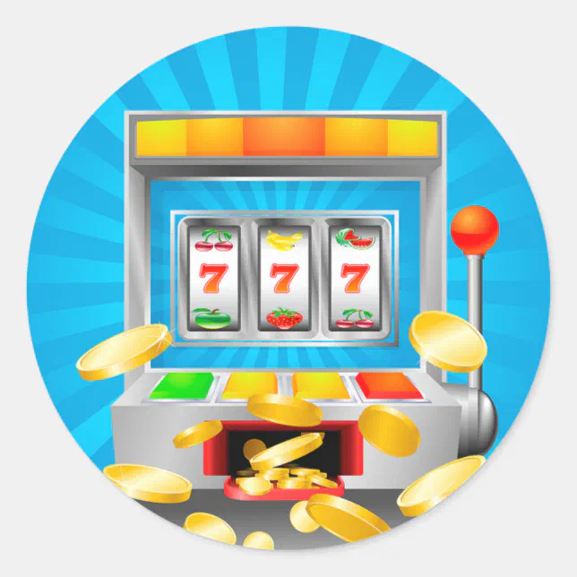 Slot Machine Classic Round Sticker | Zazzle