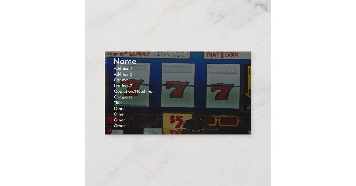 Slot machine in a casino business card | Zazzle