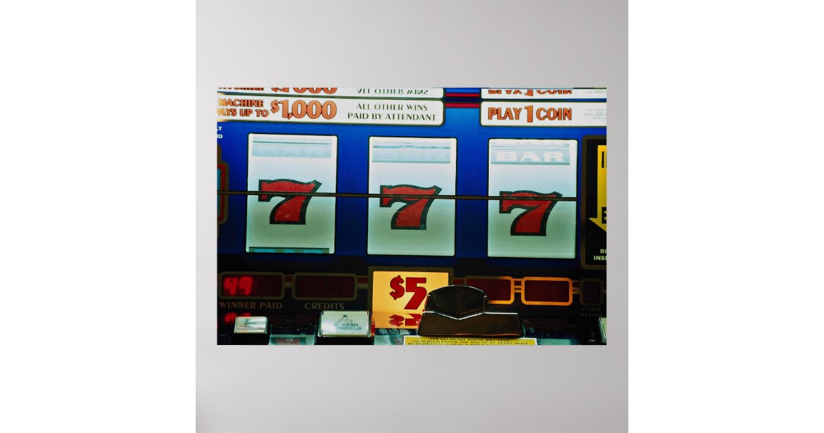 Slot machine in a casino poster | Zazzle