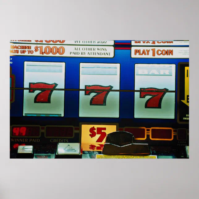Slot machine in a casino poster | Zazzle