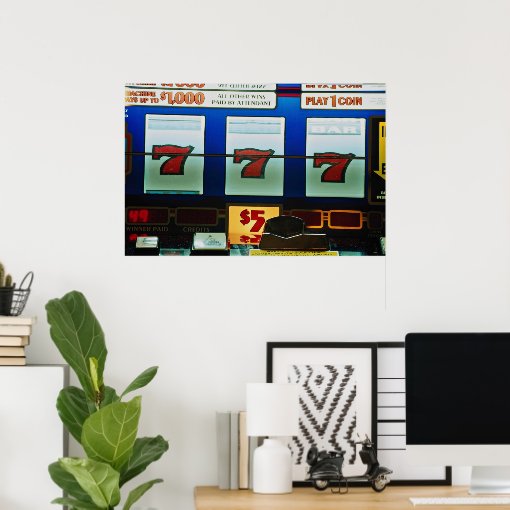 Slot machine in a casino poster | Zazzle