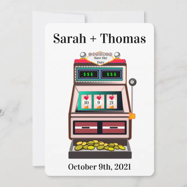 Slot Machine Lucky in Love Save the Date Invitation | Zazzle
