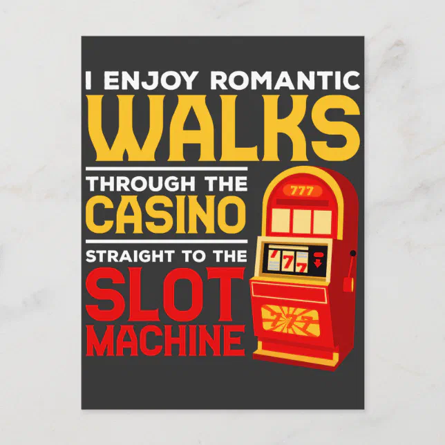 Slot Machine Player Funny Casino Gambling Humor Postcard | Zazzle