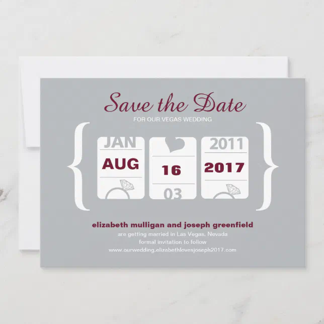 Slot Machine Save the Date - Wedding Invitation | Zazzle