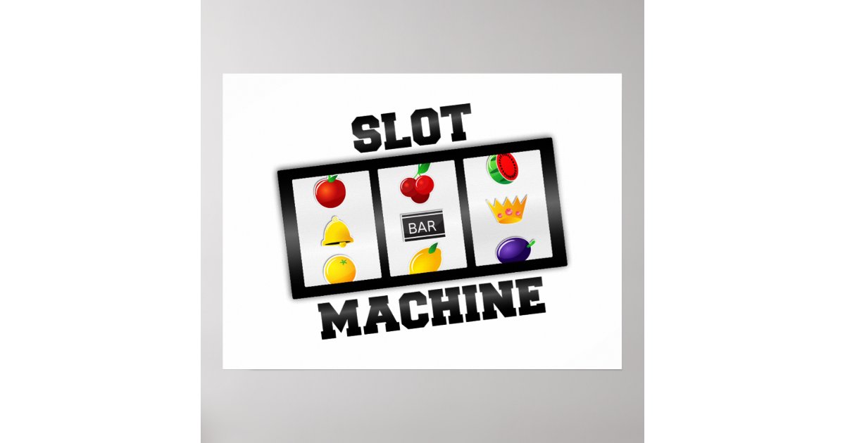 Slot Machine Tilted Icon Poster | Zazzle