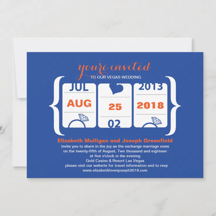 Slot Machine Wedding Invitation | Zazzle