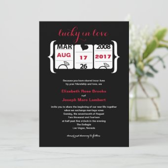 Slot Machine Wedding Invitation | Zazzle