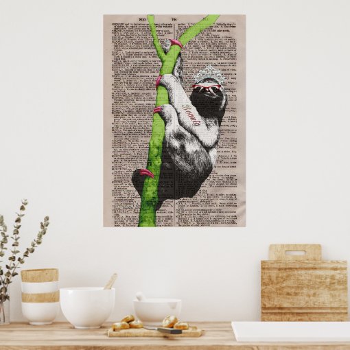 Sloth Beauty Queen Poster | Zazzle