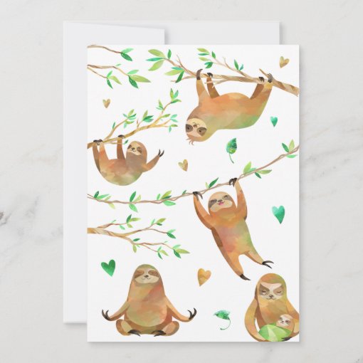 Sloth Birthday Party Invitation | Zazzle