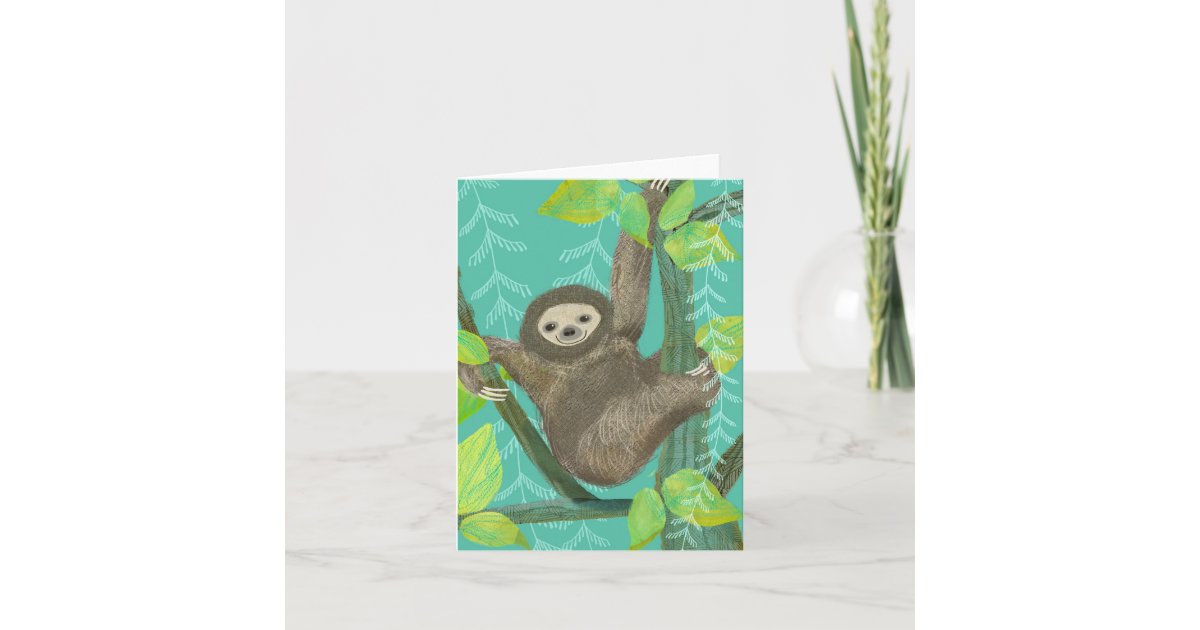 Sloth BLANK Greeting Card | Zazzle