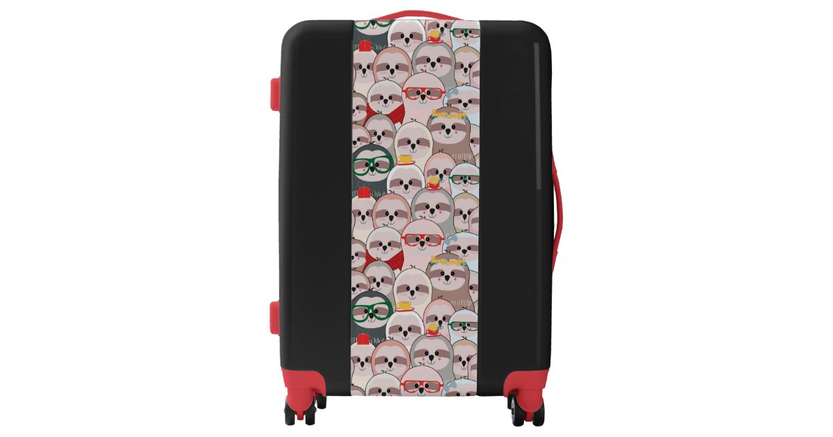 Sloth Comic Pattern Luggage | Zazzle