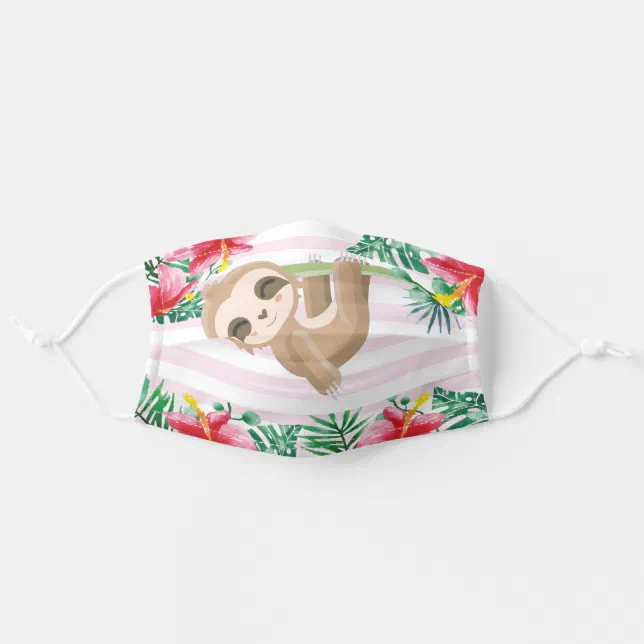 Sloth Cute Adult Cloth Face Mask | Zazzle