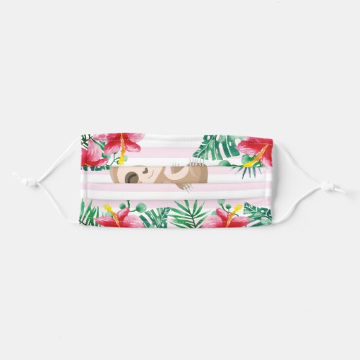 Sloth Cute Adult Cloth Face Mask | Zazzle