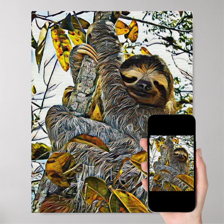 Sloth Digital Painting Poster | Zazzle