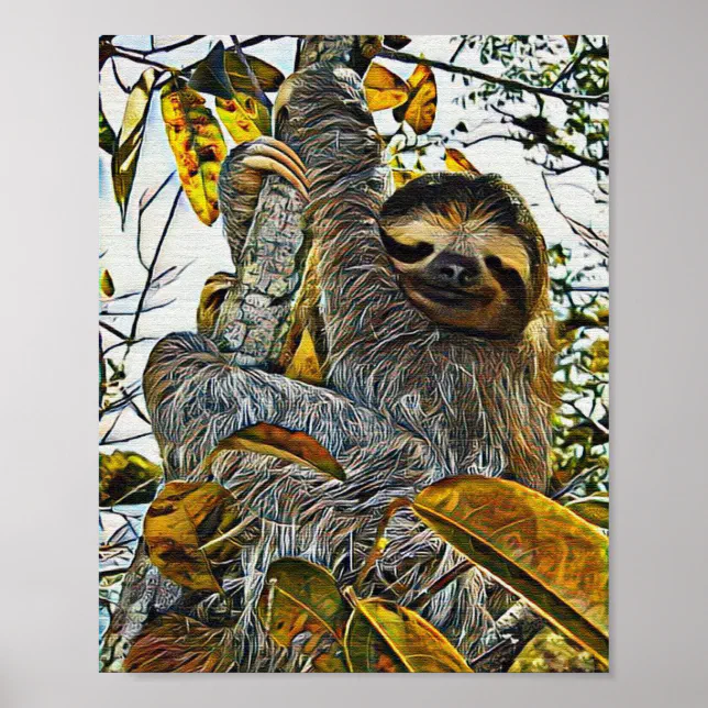 Sloth Digital Painting Poster | Zazzle