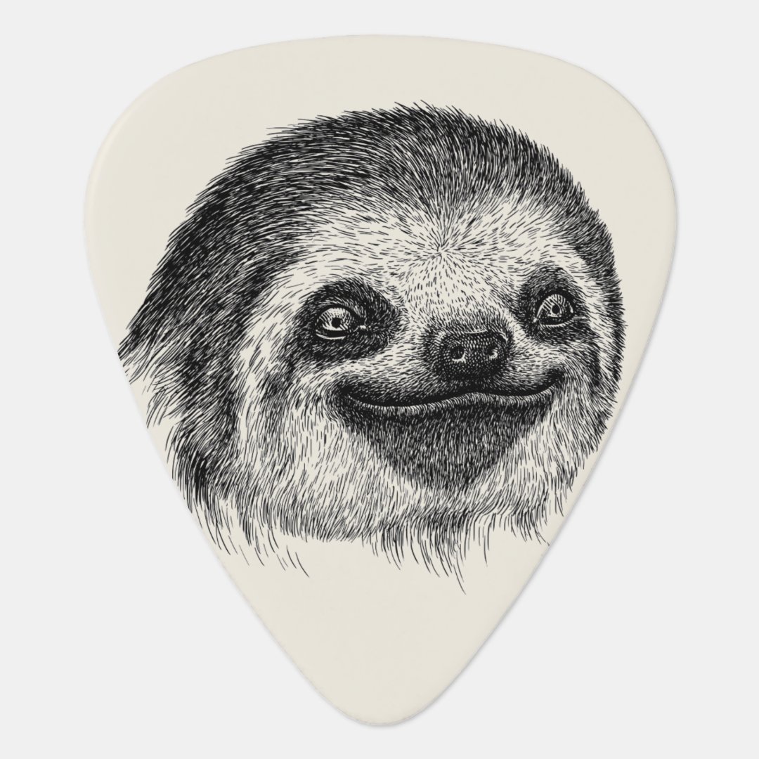 Sloth Face Guitar Pick | Zazzle