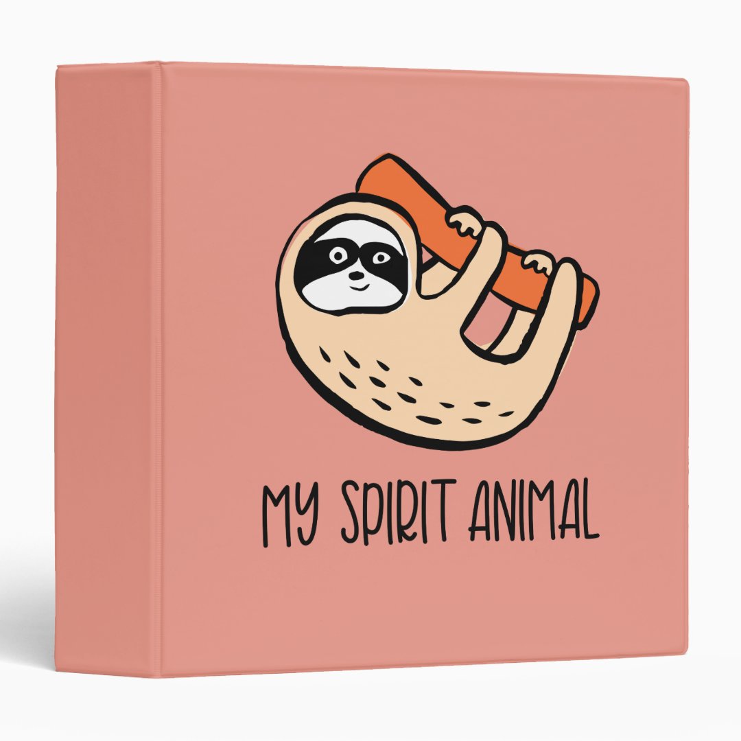 Sloth funny 3 rings binder | Zazzle