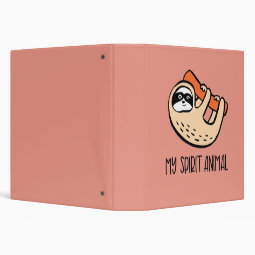 Sloth funny 3 rings binder | Zazzle