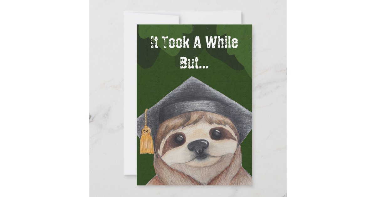 Sloth Graduation Invitation | Zazzle