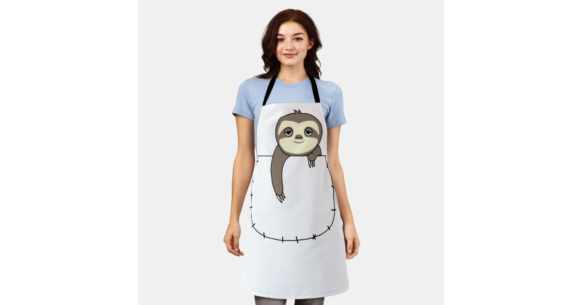Sloth Hanging Pocket Apron | Zazzle