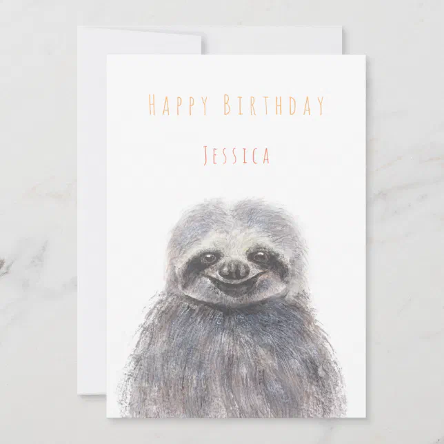 sloth Happy birthday greeting card | Zazzle