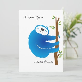 Sloth I Love You So Sloth Valentine's Day Card | Zazzle