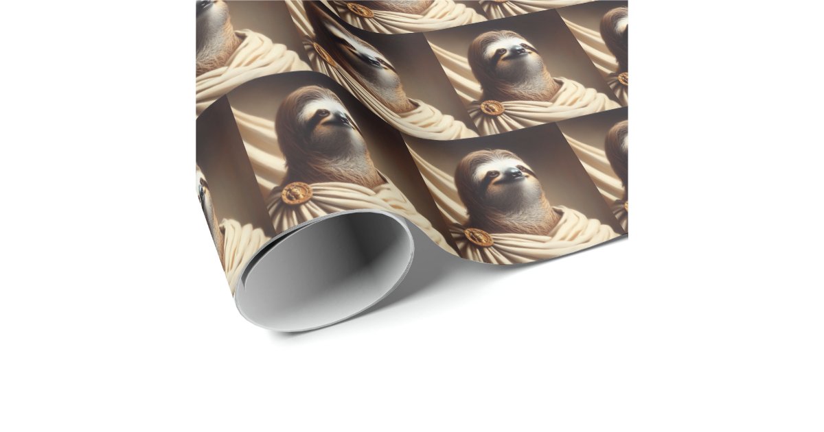 Sloth in Ancient Rome Wrapping Paper | Zazzle