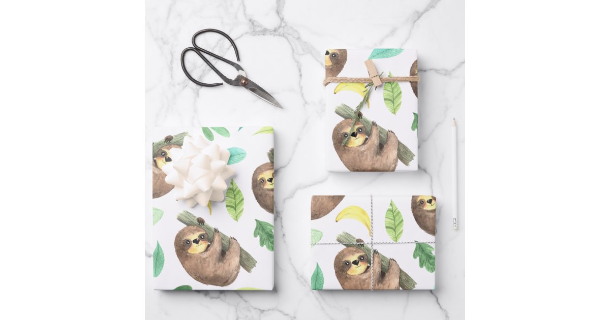 Sloth Kids Wrapping Paper Sheets | Zazzle