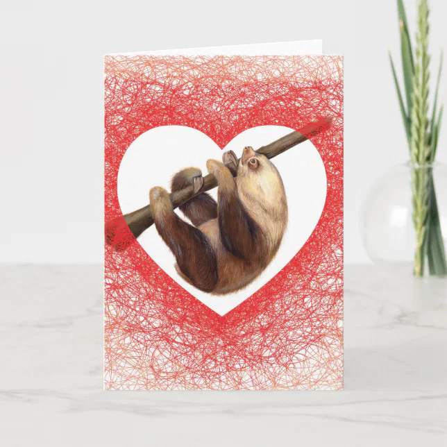 Sloth Love Valentine's Day Card | Zazzle