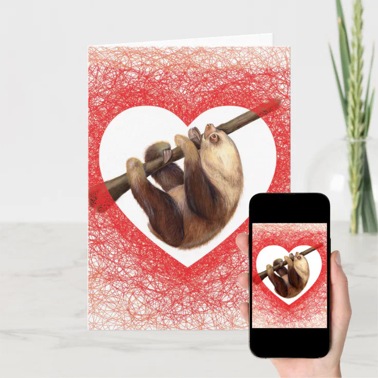 Sloth Love Valentine's Day Card | Zazzle
