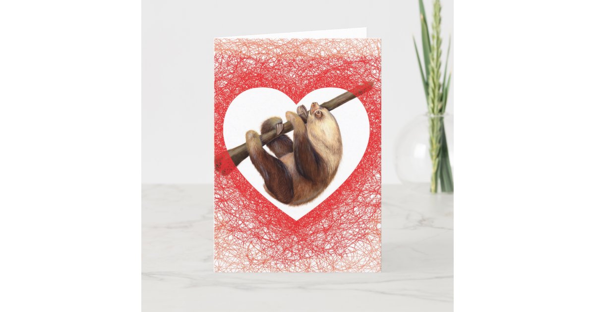 Sloth Love Valentine's Day Card | Zazzle